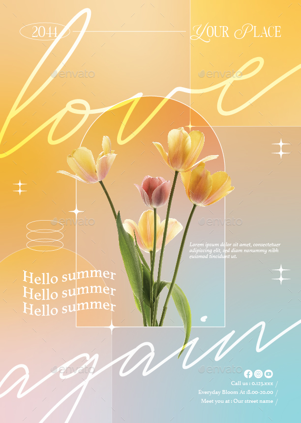 Summer Flower Festival Flyer, Print Templates | GraphicRiver