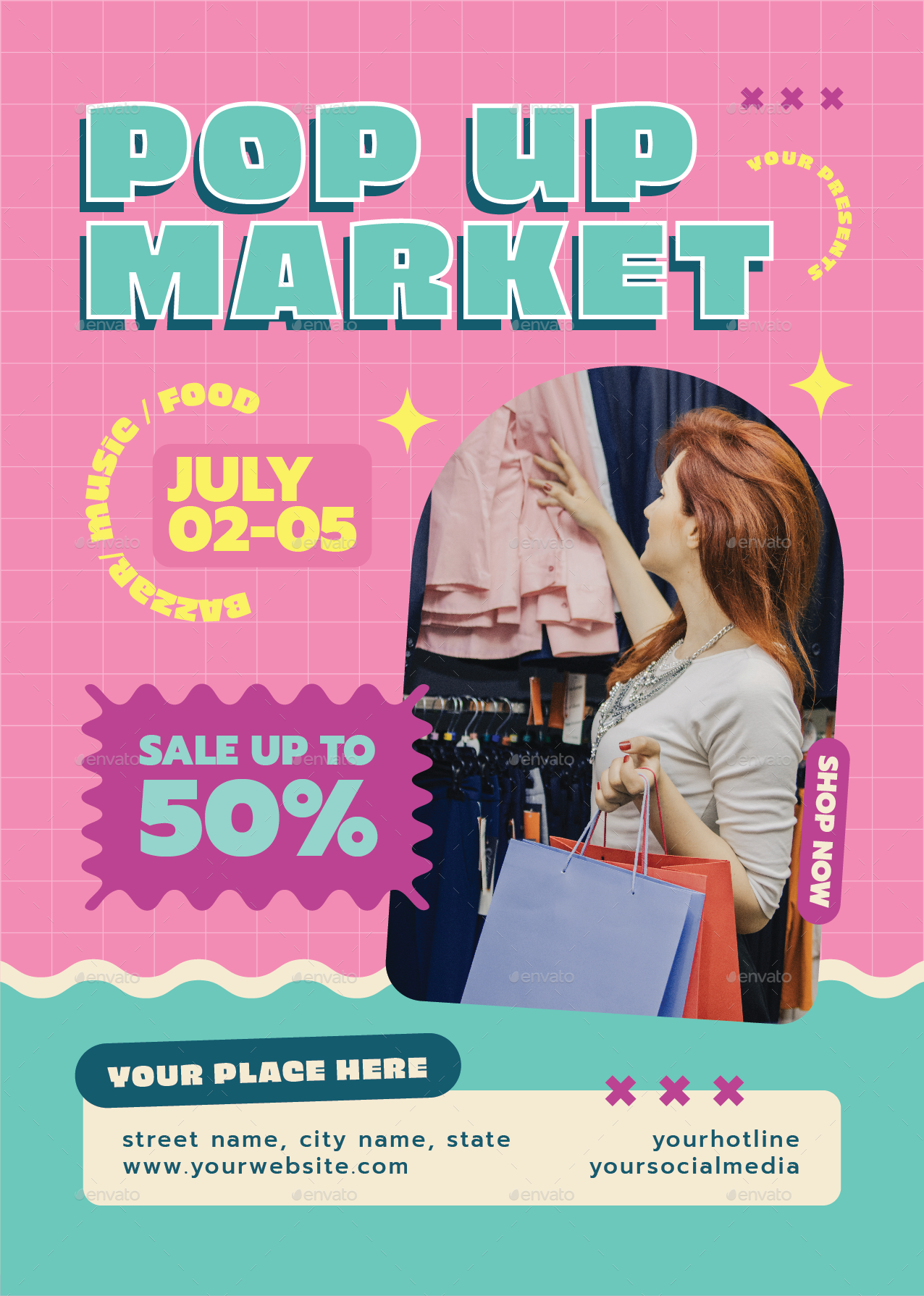 Pop Up Market Flyer, Print Templates | GraphicRiver