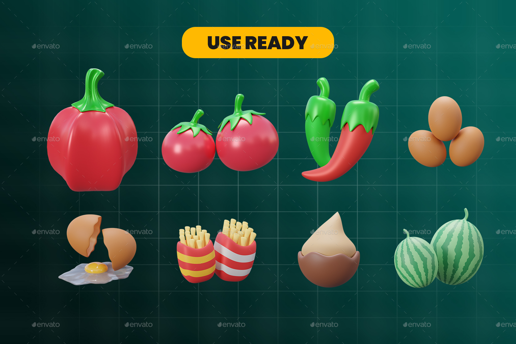 Food 3d Illustration Icon Pack, Graphics | GraphicRiver