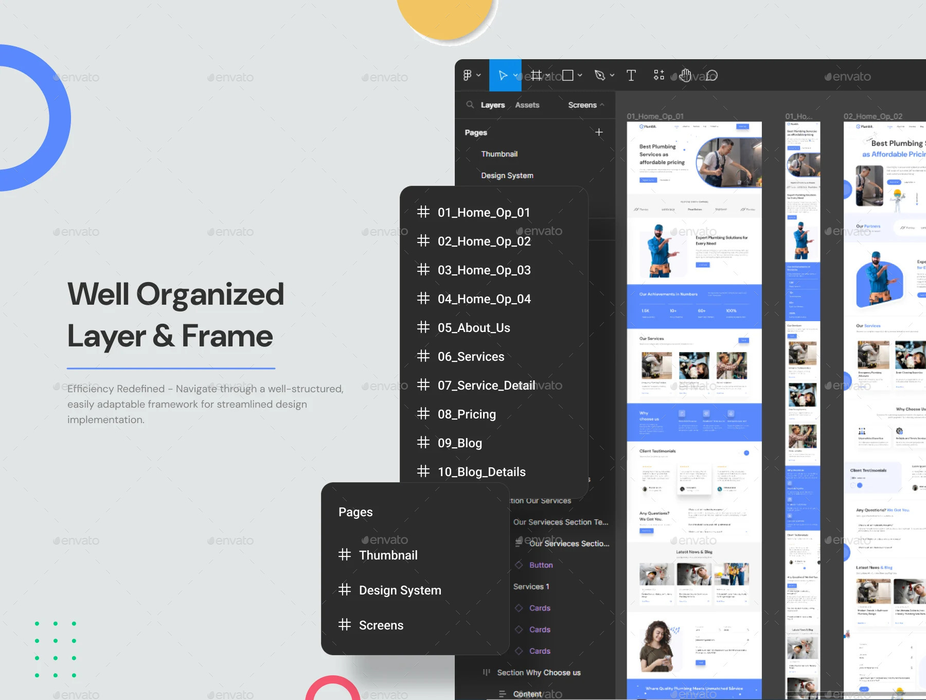 Plumbit: Plumber Service Web UI Kit Figma Template, Web Elements ...