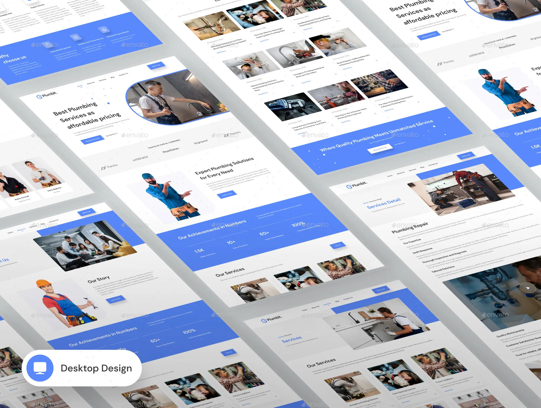 Plumbit: Plumber Service Web UI Kit Figma Template, Web Elements ...
