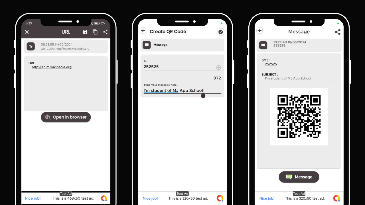 QR Code Barcode Scanner Generator with AdMob Ads Android by MJAppsStudio