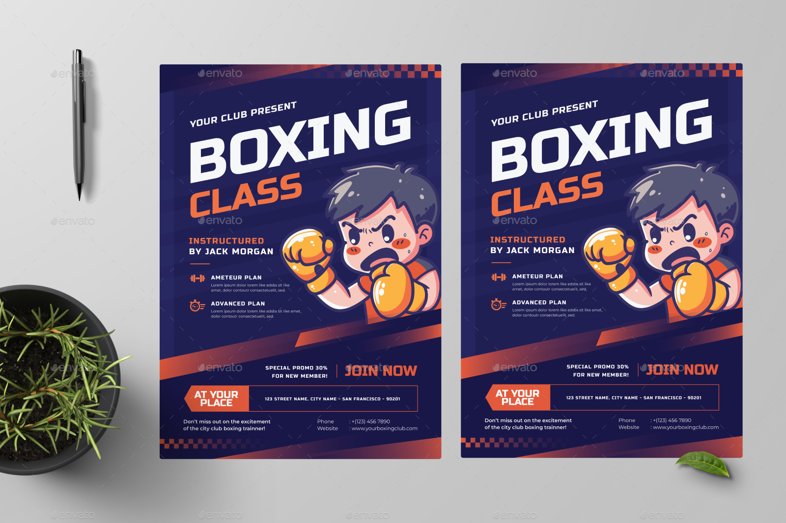 Kick Boxing Class Flyer, Print Templates | GraphicRiver