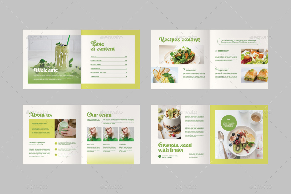 Food Recipe Brochure, Print Templates | GraphicRiver