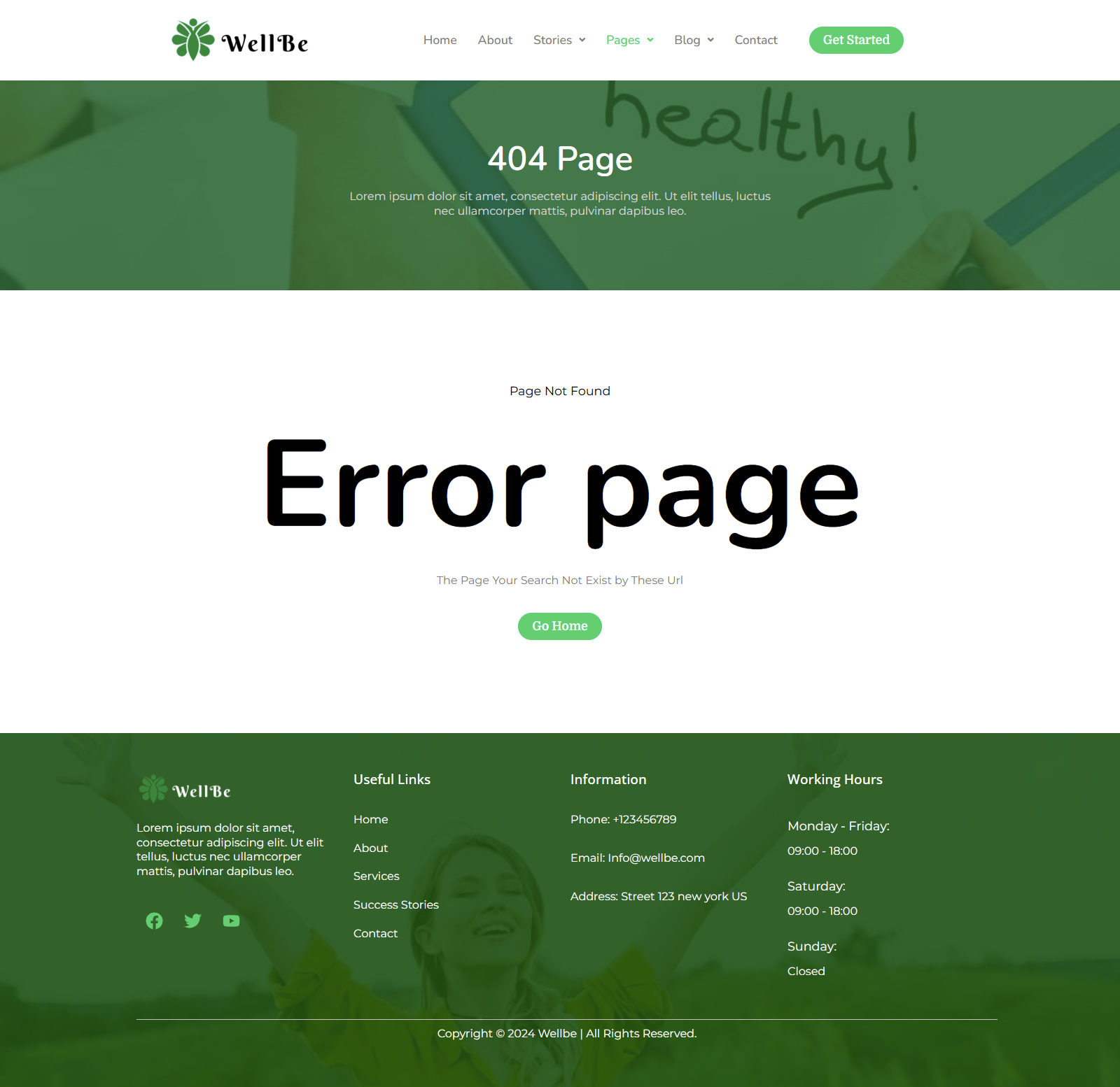 Wellbe - Health & Wellness Coach Elementor Template kit by Kitsart