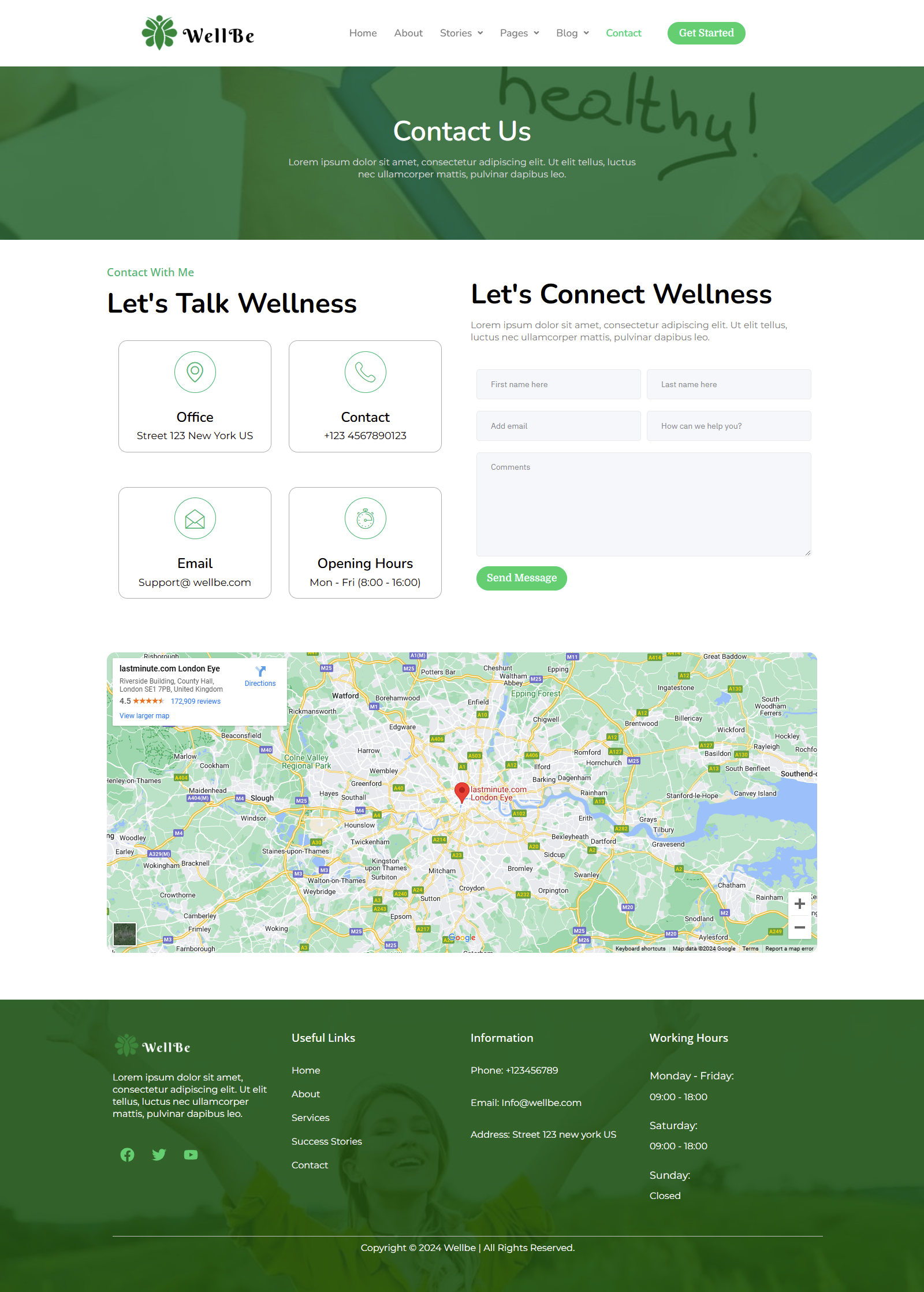 Wellbe - Health & Wellness Coach Elementor Template kit by Kitsart