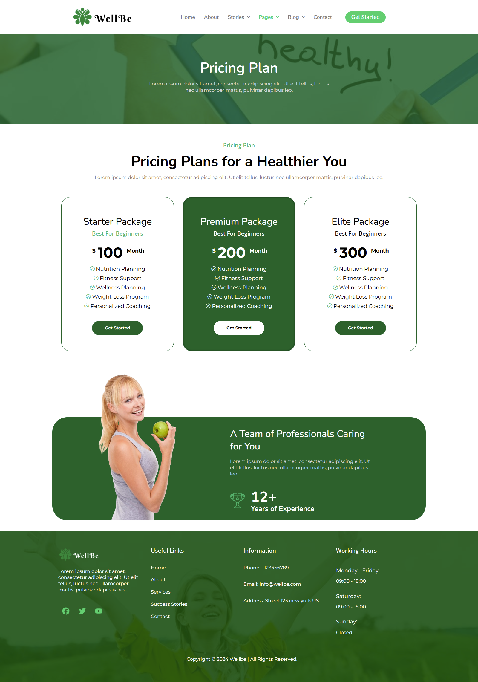 Wellbe - Health & Wellness Coach Elementor Template kit by Kitsart