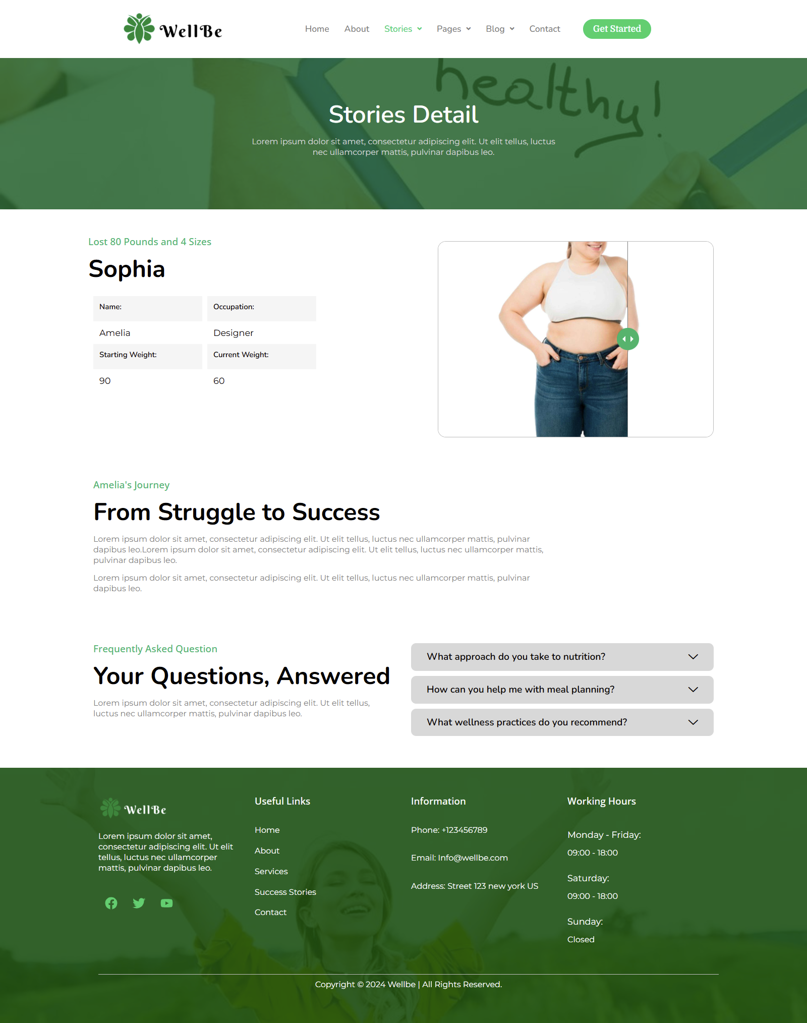 Wellbe - Health & Wellness Coach Elementor Template kit by Kitsart