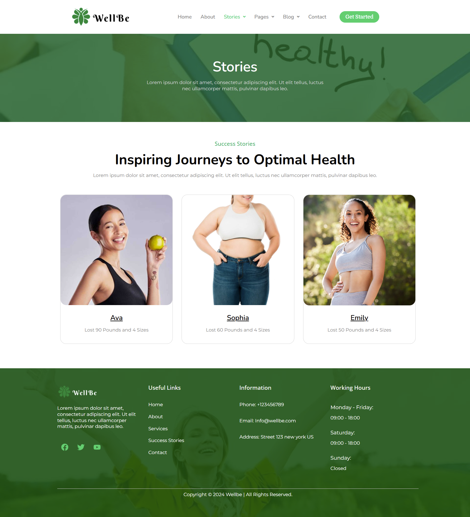 Wellbe - Health & Wellness Coach Elementor Template kit by Kitsart
