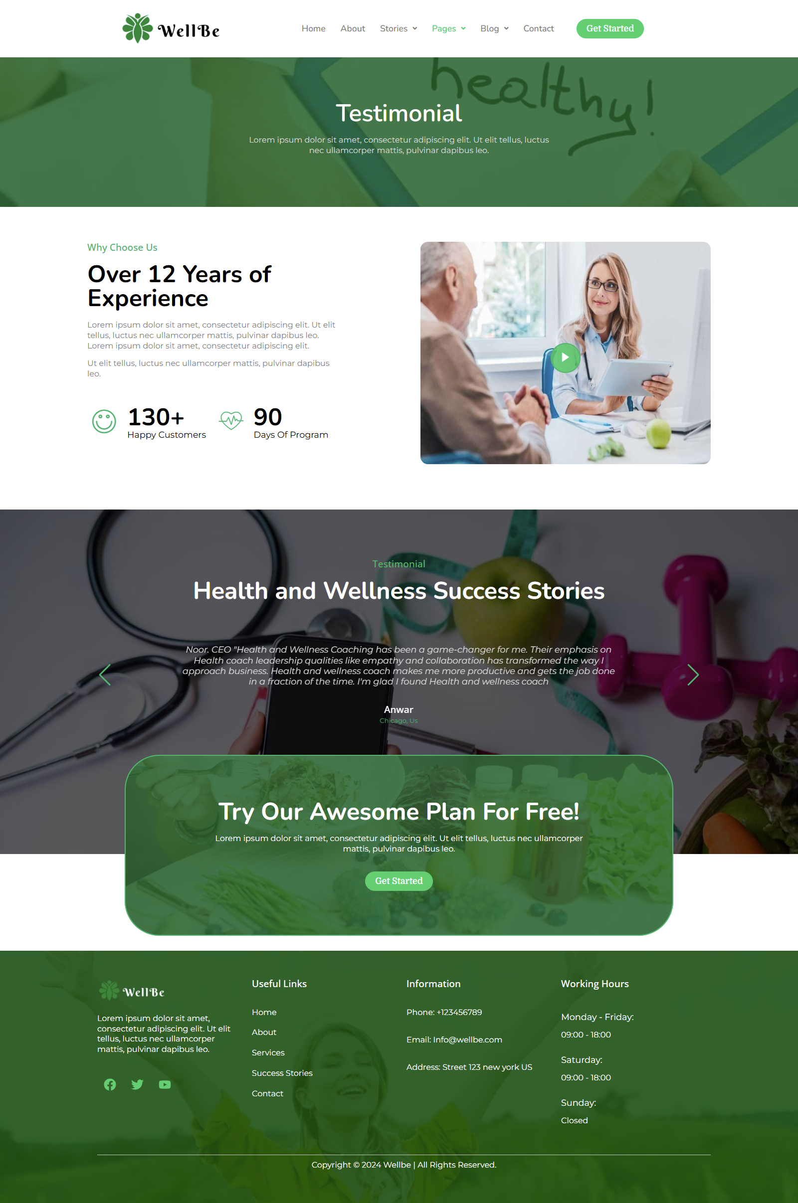 Wellbe - Health & Wellness Coach Elementor Template kit by Kitsart