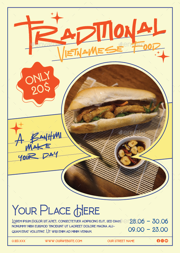 Traditional Vietnamese Food Flyer, Print Templates | GraphicRiver