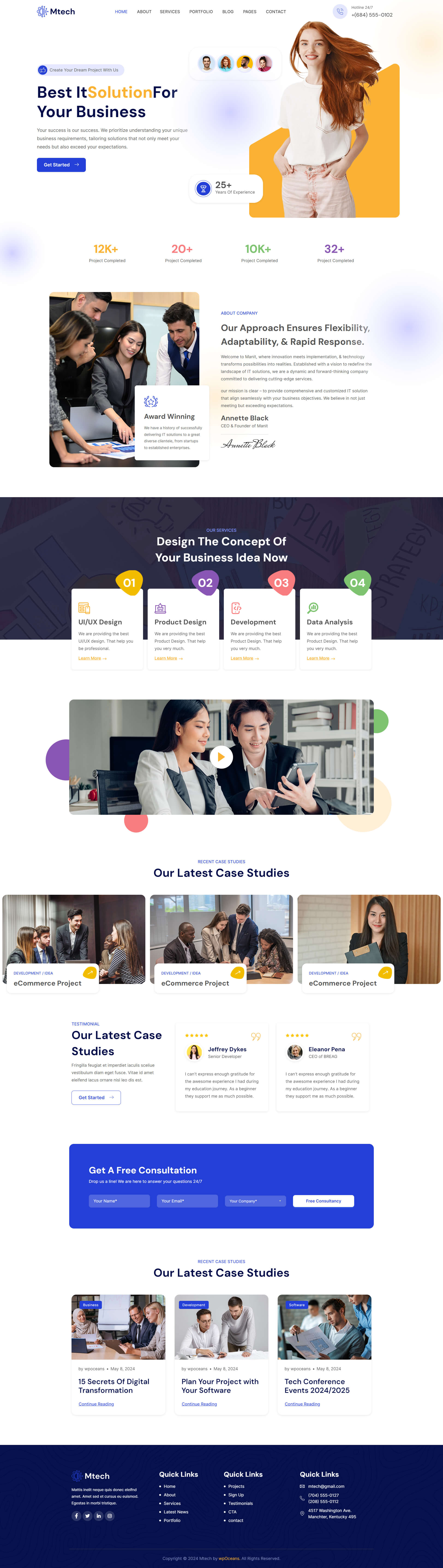 Mtech - IT Solutions & Technology Elementor Template Kit by wpoceans