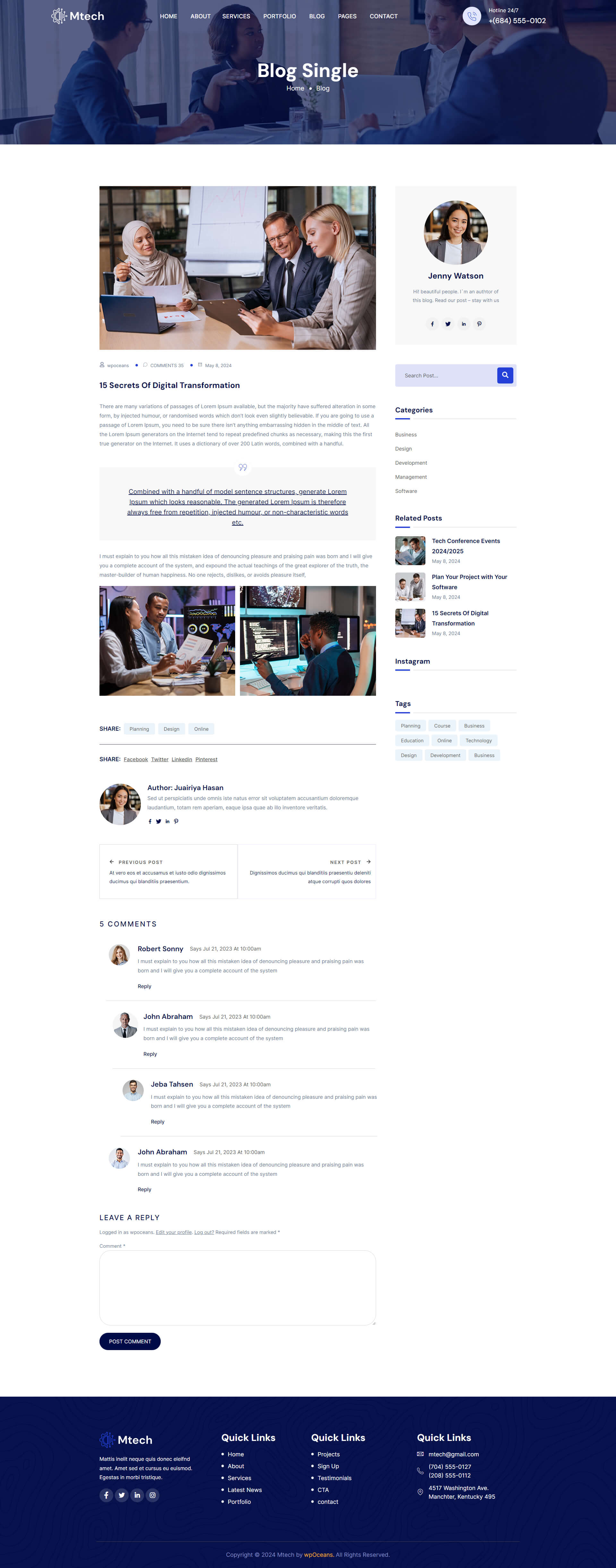 Mtech - IT Solutions & Technology Elementor Template Kit by wpoceans