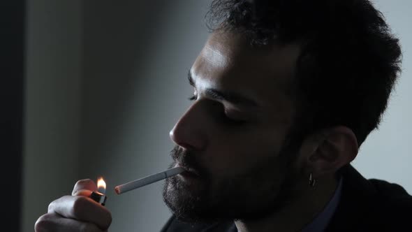 Doomy Man Smoking, Stock Footage | VideoHive