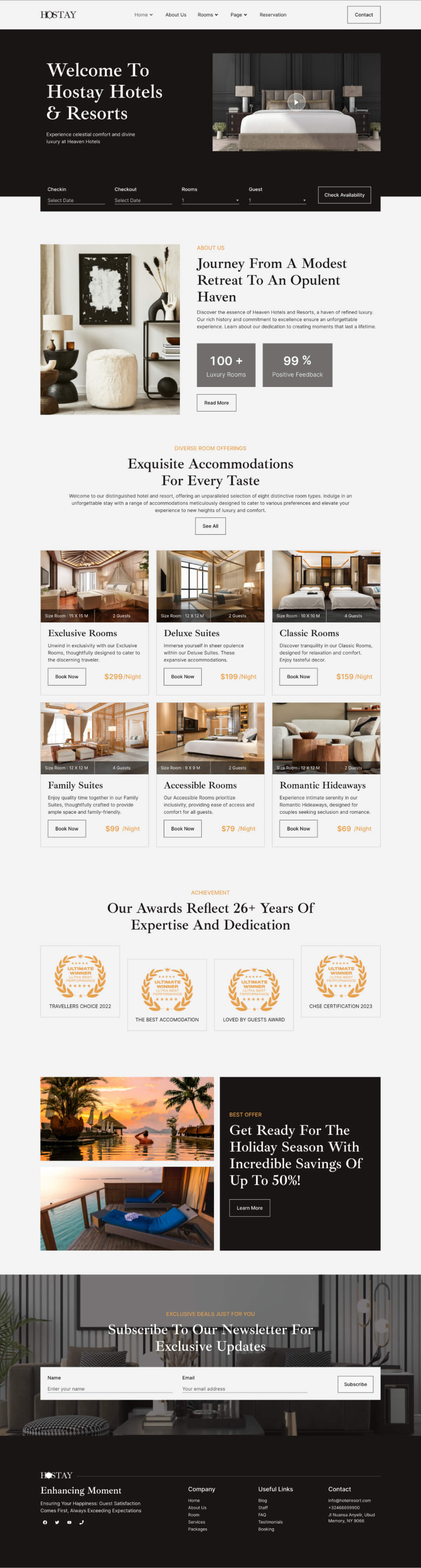 Hostay - Luxury Hotel & Resorts Elementor Template Kit by holylinedesign