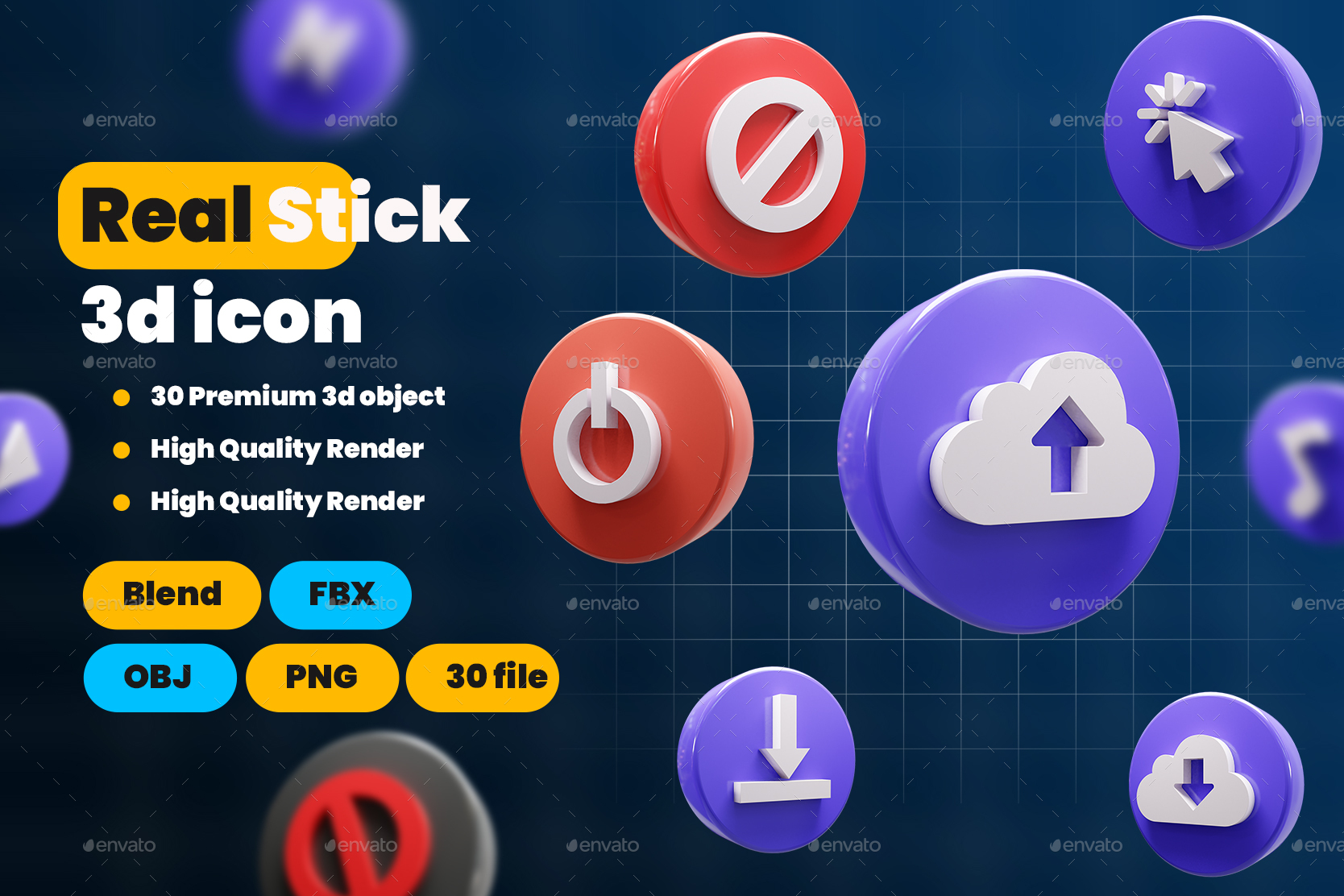 Web Apps Real stick 3d Illustration Icon Pack, Graphics | GraphicRiver