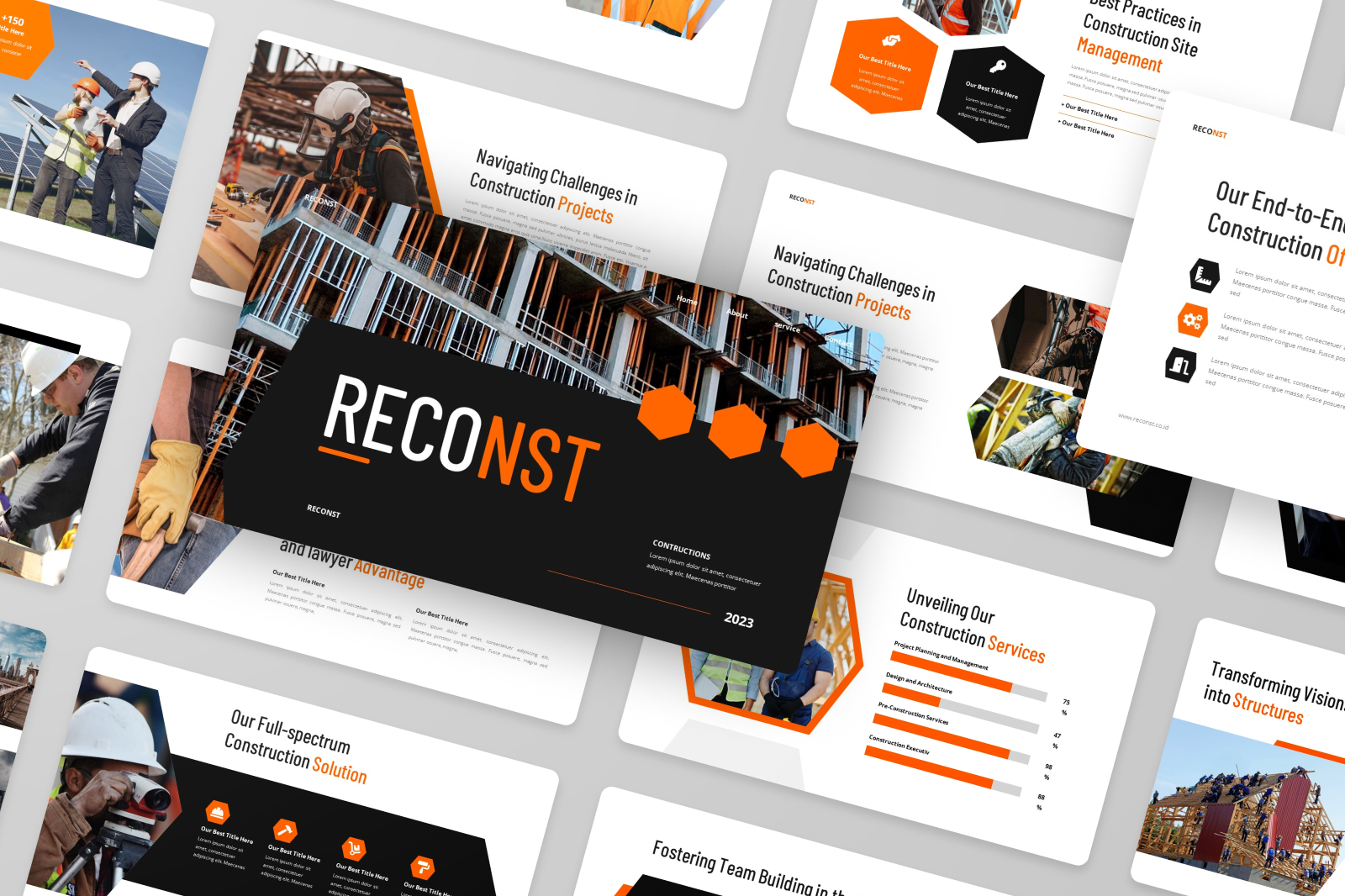 Construction Building Presentation PowerPoint, Presentation Templates