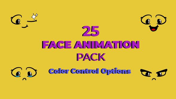 Cartoon Animated Face Pack 02, After Effects Project Files | VideoHive
