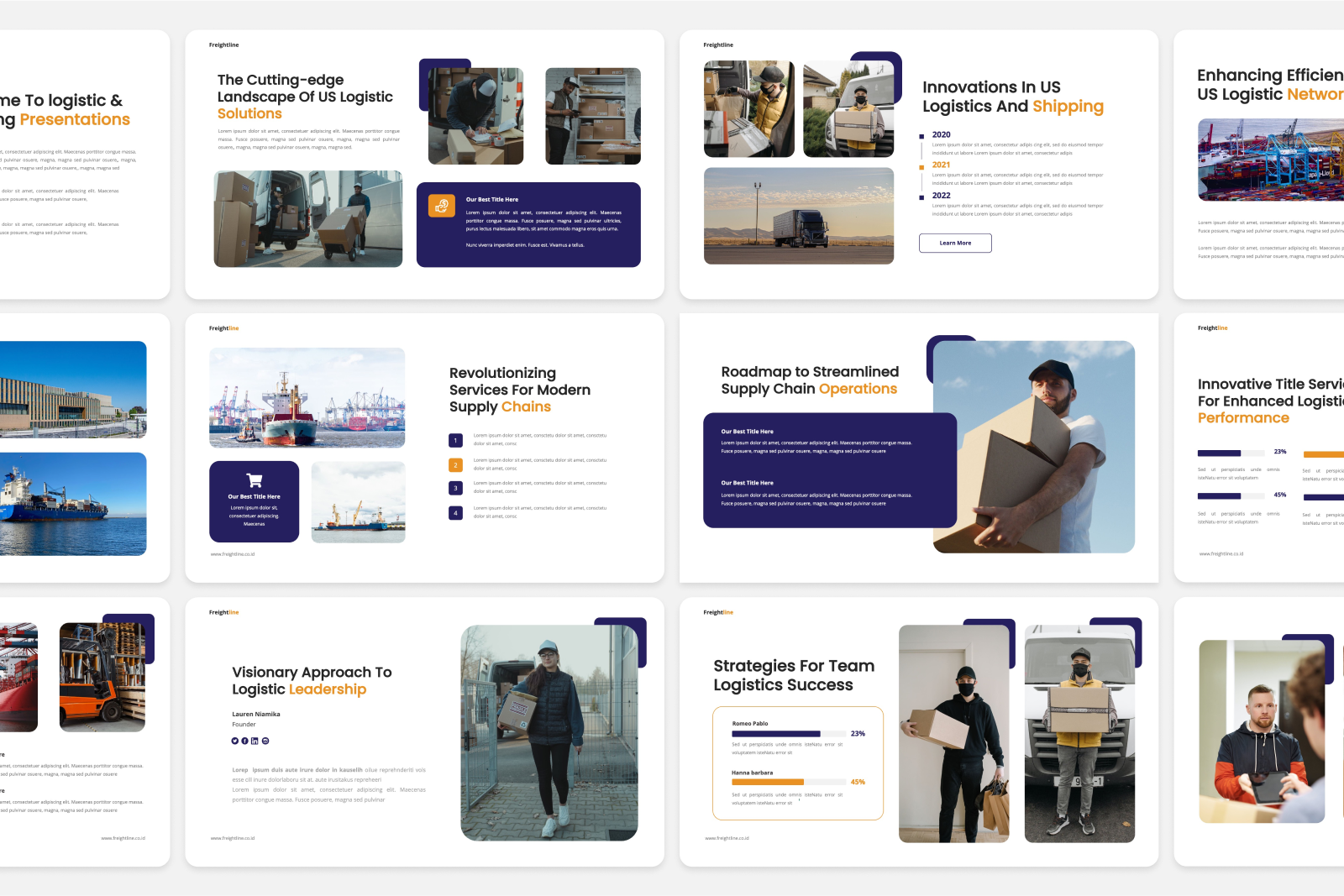 Freightline - Logistic & Shipping PowerPoint Presentation Template ...