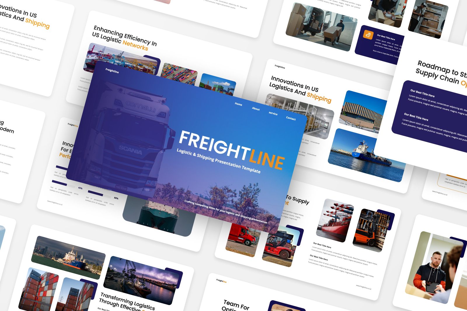 Freightline - Logistic & Shipping PowerPoint Presentation Template ...