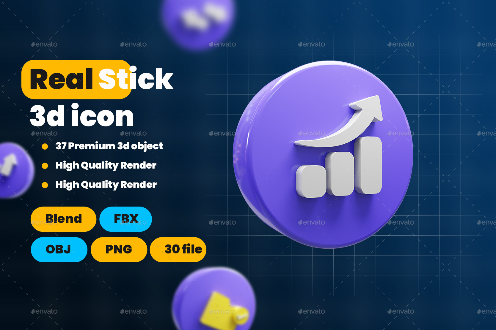 Web Apps Real stick 3d Illustration Icon Pack, Graphics | GraphicRiver