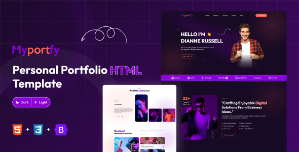 Myportfy - Personal Portfolio Website HTML Template by wpbunch ...