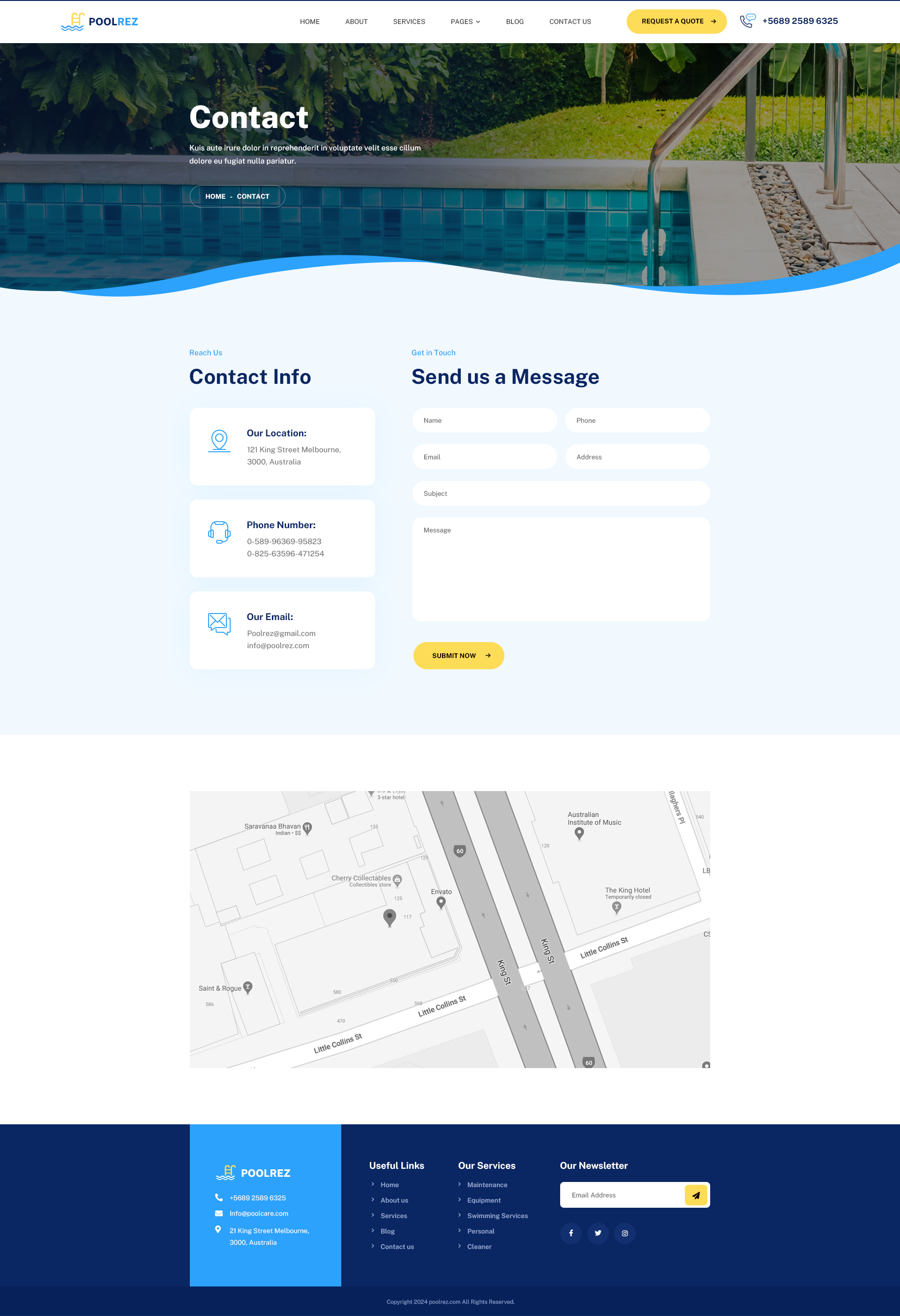 Poolrez | Pool Cleaning PSD Template by designingmedia | ThemeForest