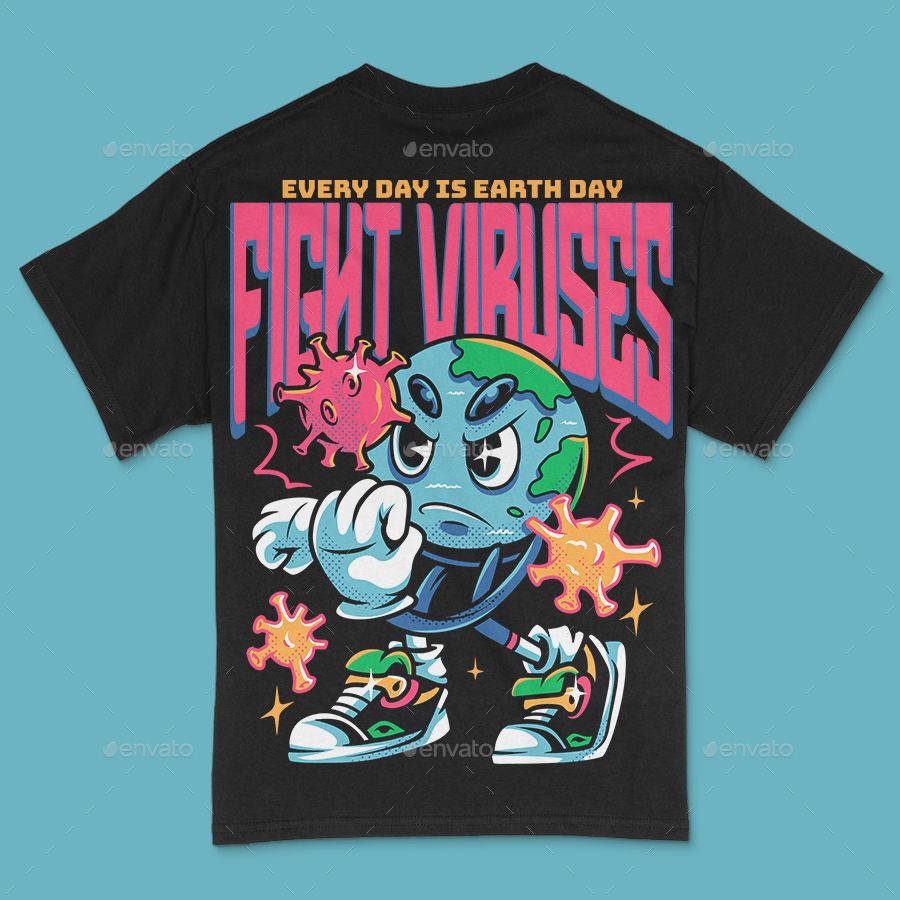 Fight Viruses T-Shirt Design Template, T-Shirts | GraphicRiver