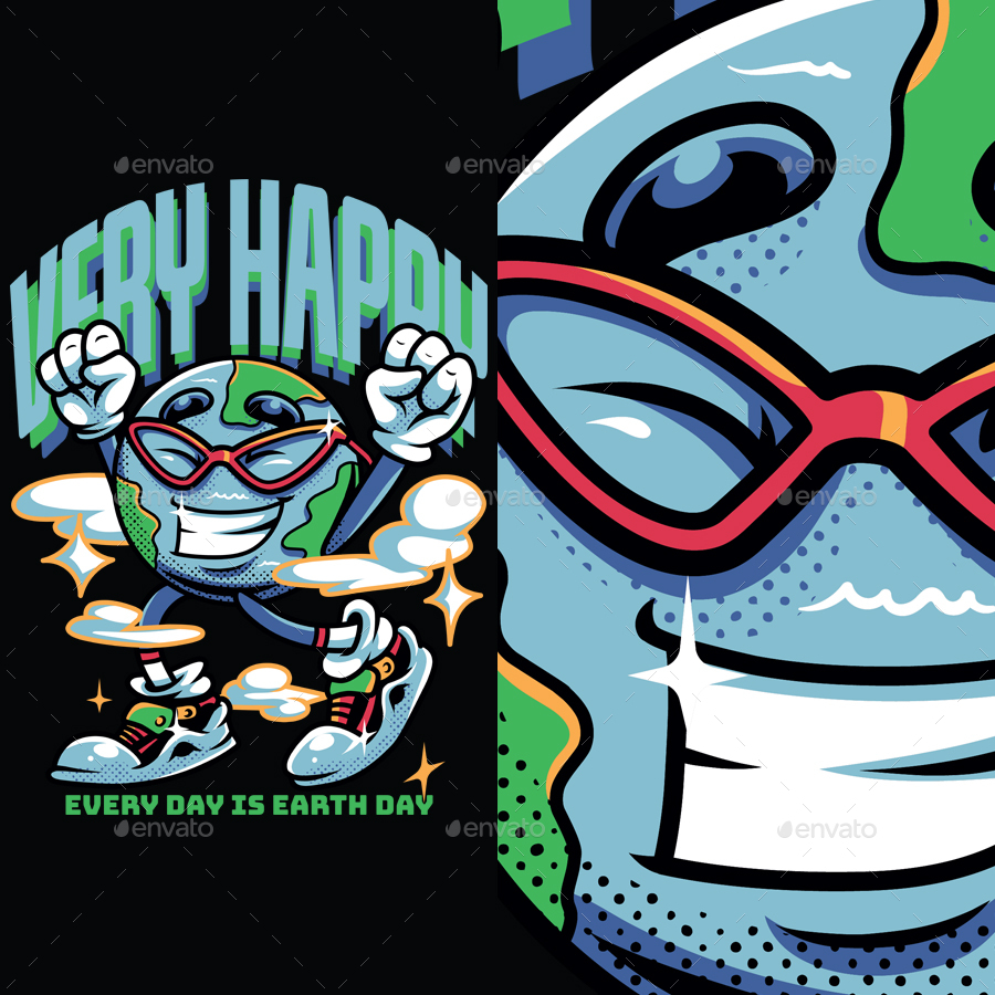 Very Happy T-Shirt Design Template, T-Shirts | GraphicRiver