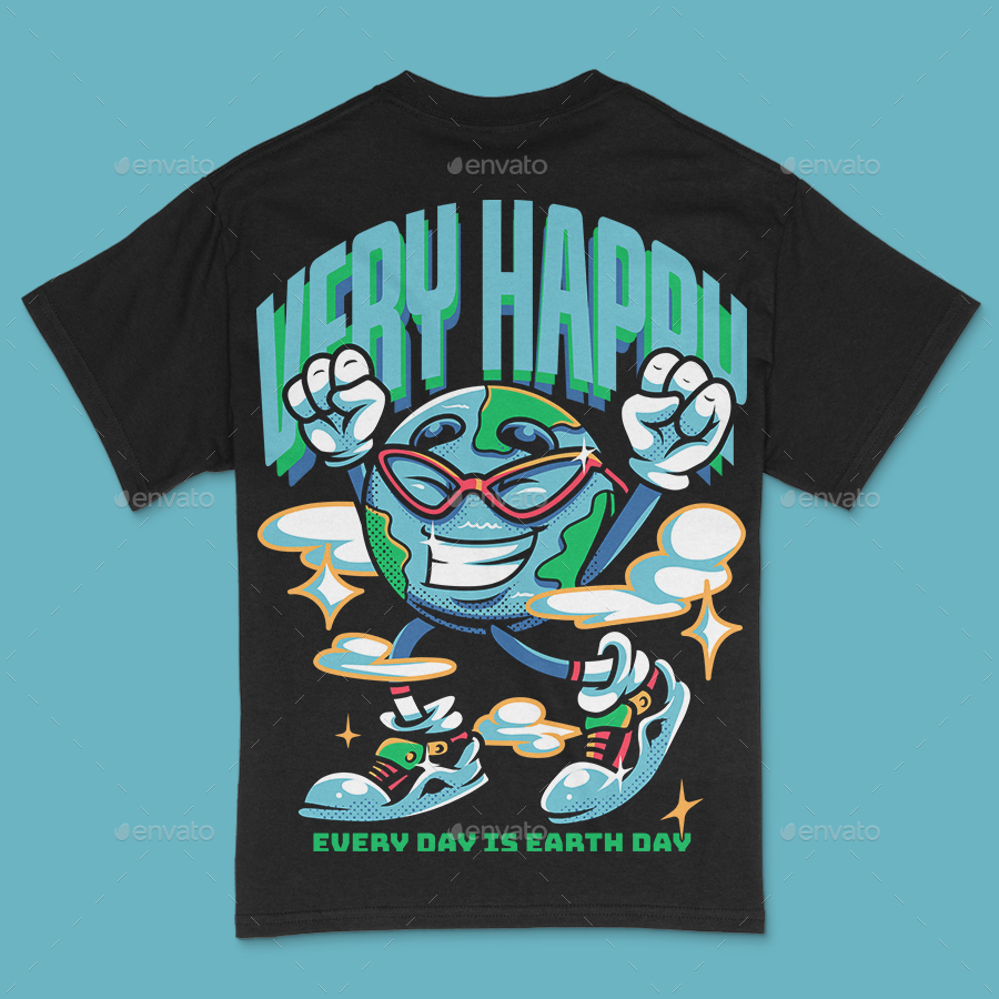 Very Happy T-Shirt Design Template, T-Shirts | GraphicRiver