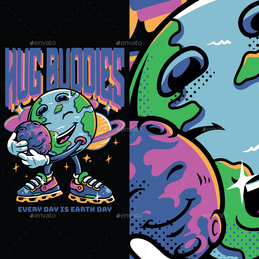 Hug Buddies T-Shirt Design Template, T-Shirts | GraphicRiver