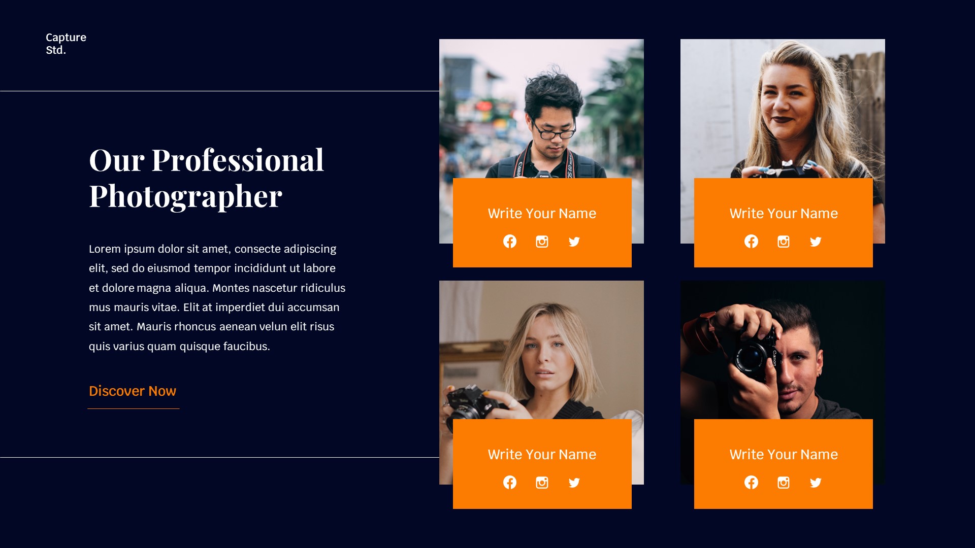 Capture - Photography Portfolio Keynote Template, Presentation Templates