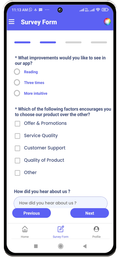 Survey - Online Survey | Data Analysis | Survey Tool | React Native iOS ...