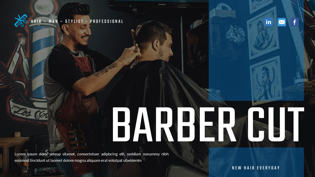 Barber Cut - Barbershop and Hair Salon PowerPoint Template ...