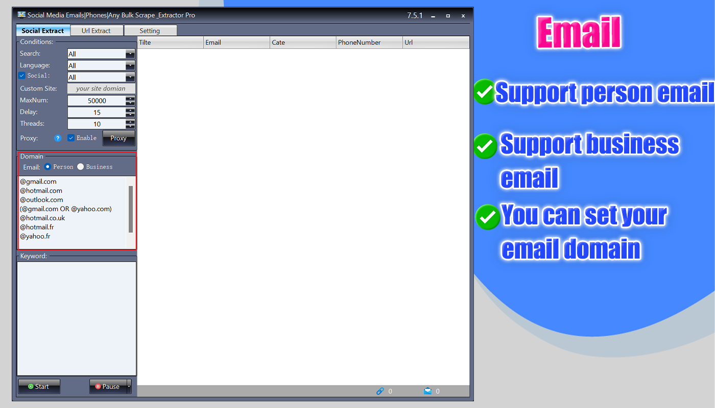 Social Media Emails|Phones|Any Bulk Scrape & Extractor by IonicStudio
