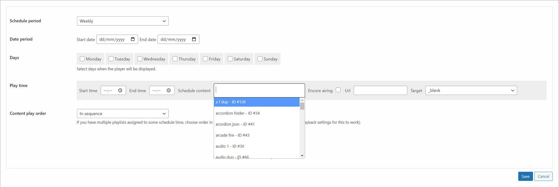 Video player Schedule AddOn for WordPress by Tean | CodeCanyon