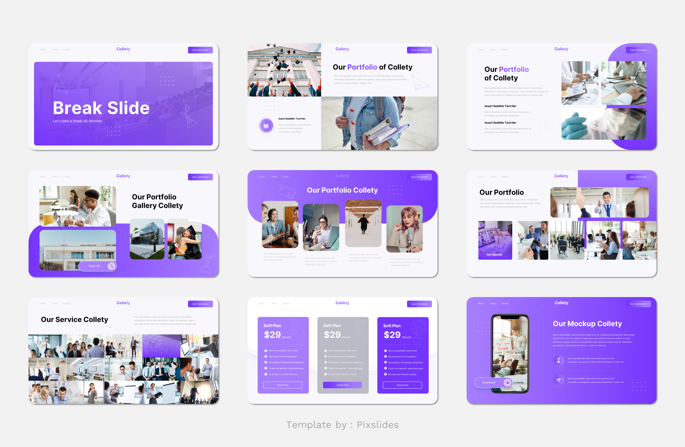 Collety - Collage University & Education PowerPoint, Presentation Templates