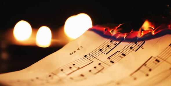 Music Notes Burning, Stock Footage | VideoHive