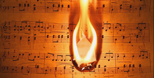 Music Notes Burning, Stock Footage | VideoHive