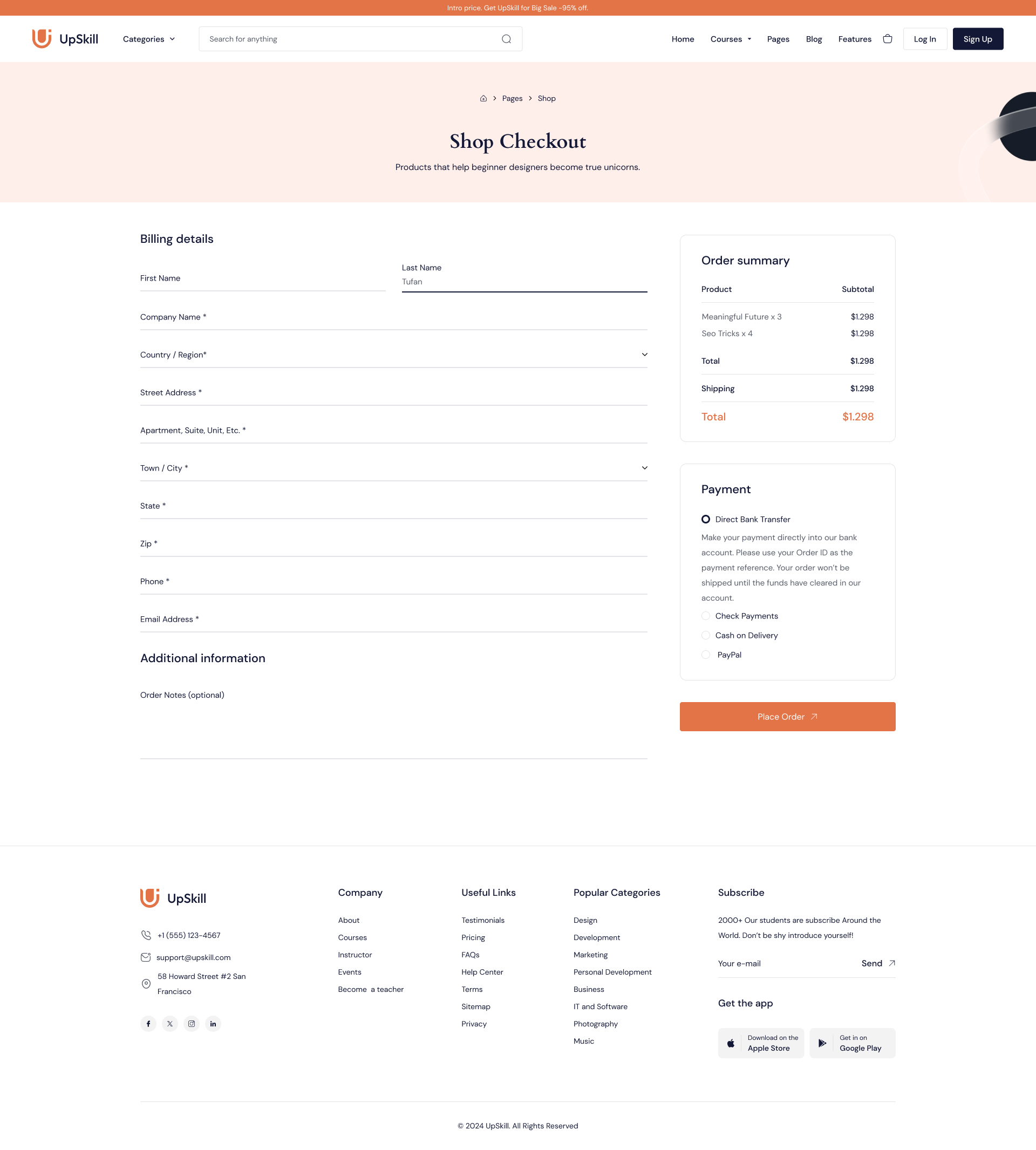 UpSkill - Education Online Courses LMS Figma Template by CreativeLayers