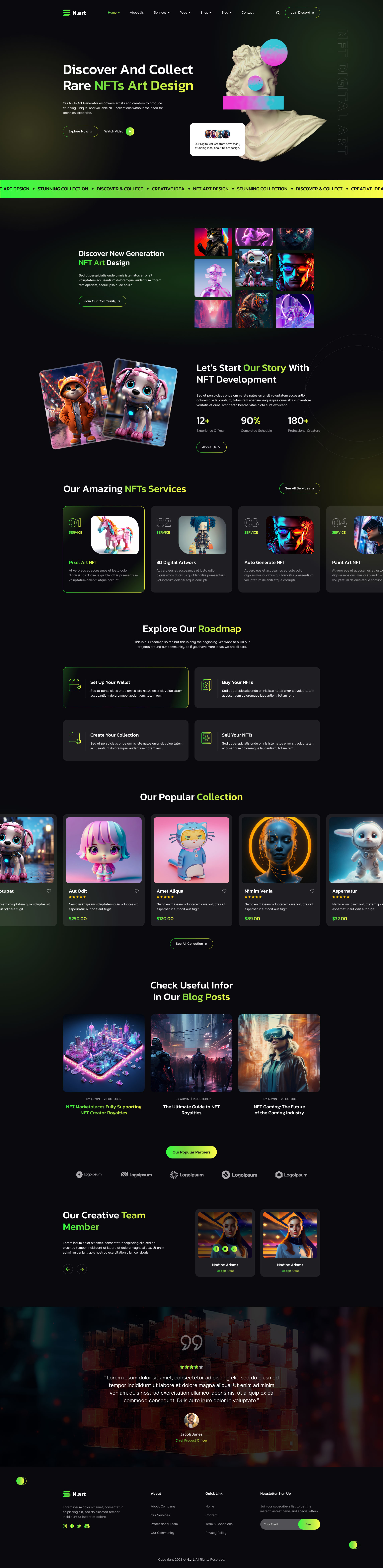 N.art - NFT Art Service Design WordPress Theme by pavothemes | ThemeForest