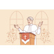 Man Priest with Smile Leads Sermon in Catholic, Vectors | GraphicRiver