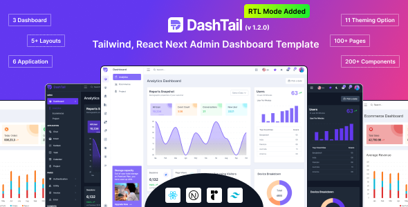 DashTail - Tailwind, React Next Admin Dashboard Template by Codeshaperbd