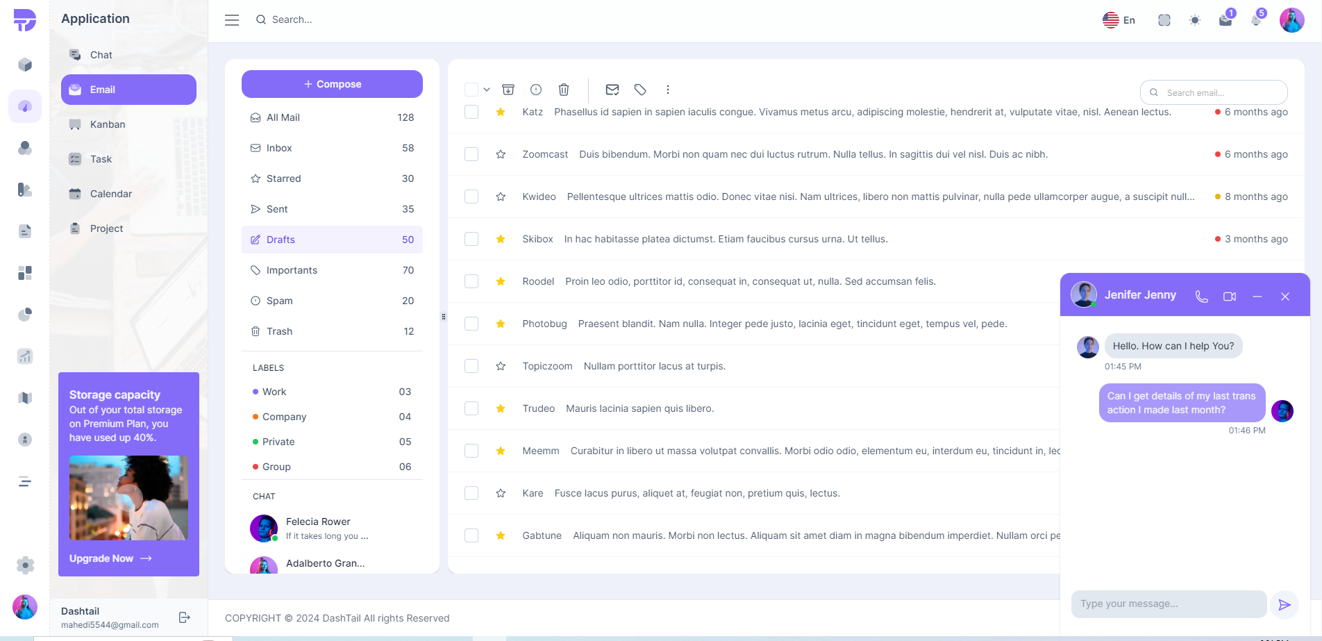 DashTail - Tailwind, React Next Admin Dashboard Template by Codeshaperbd