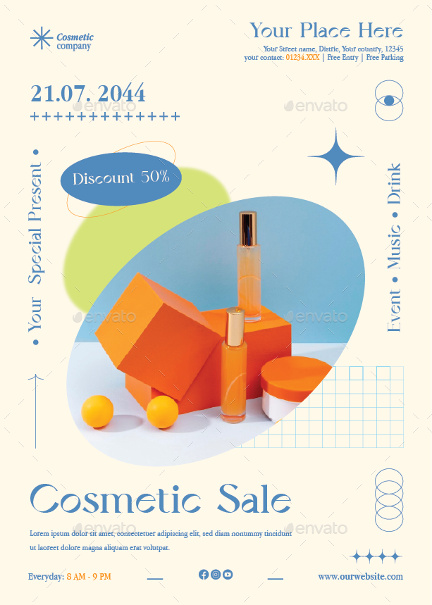 Cosmetic Store Sale Flyer, Print Templates | GraphicRiver