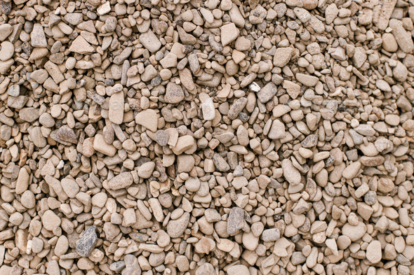 Pebbles background. Top view of river stones shingle , mineral material ...