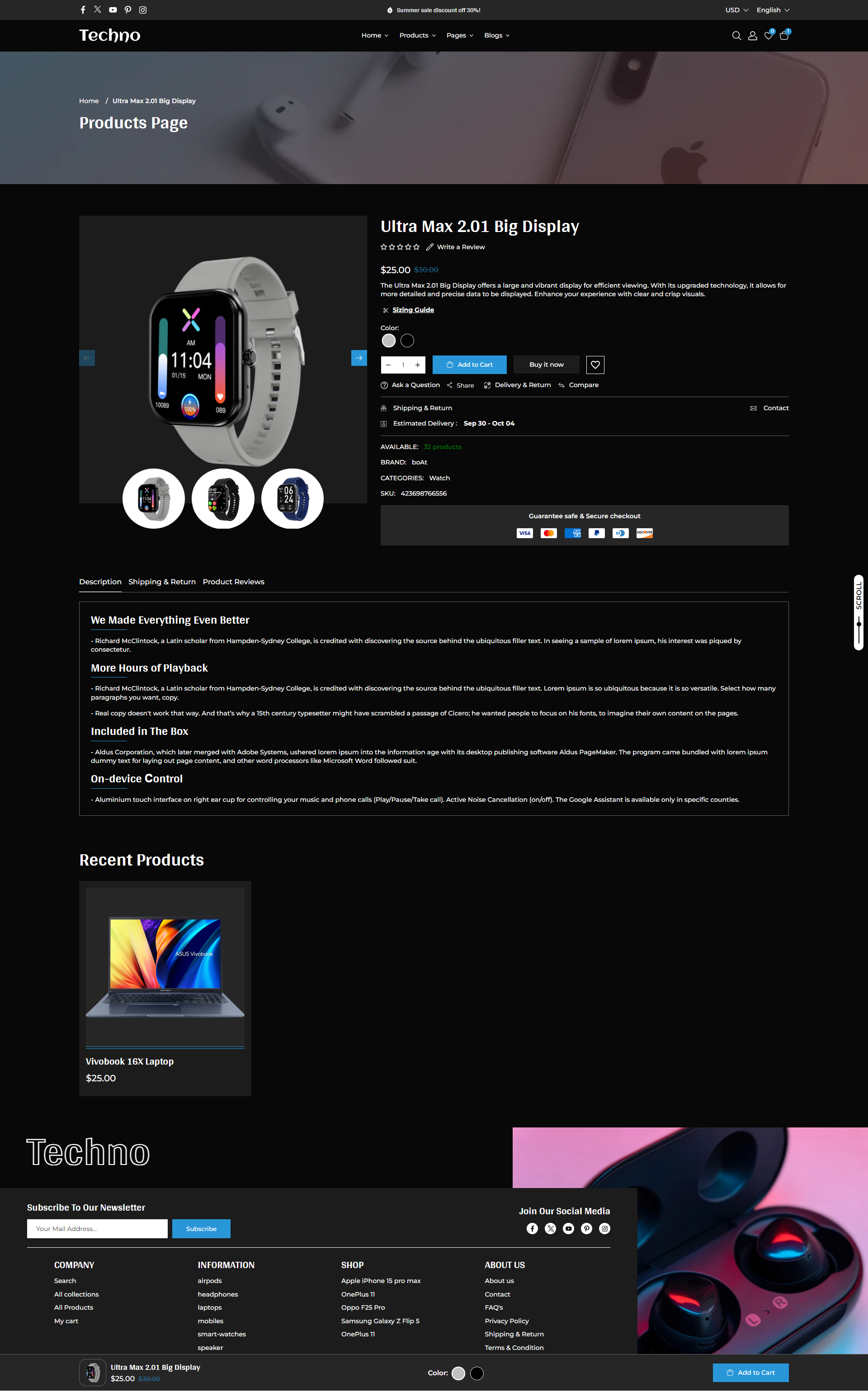 Techno - Electronics & Gadgets Ecommerce Shopify 2.0 Theme by WorkDo