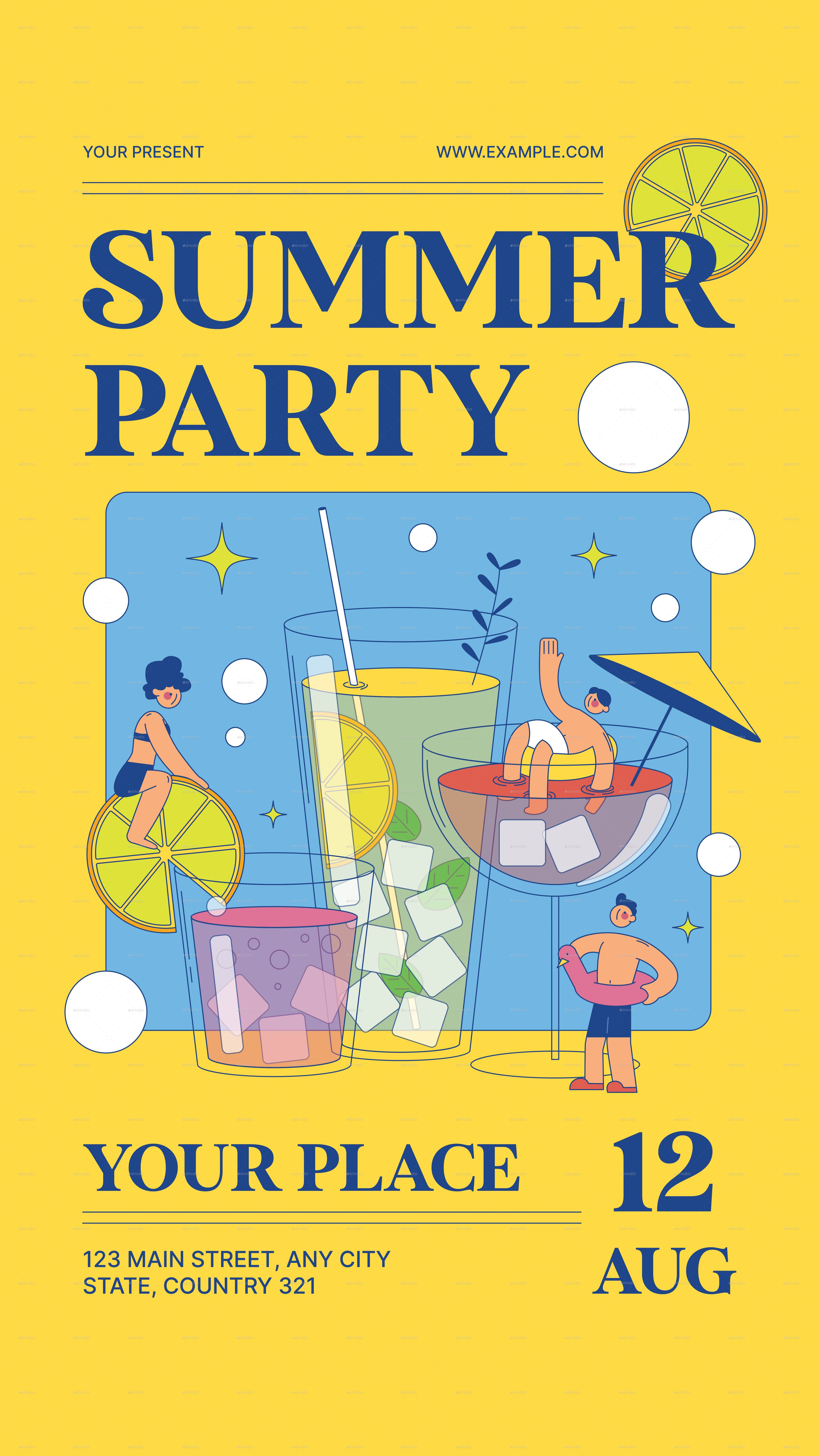 Yellow Fresh Summer Party Flyer, Print Templates | GraphicRiver
