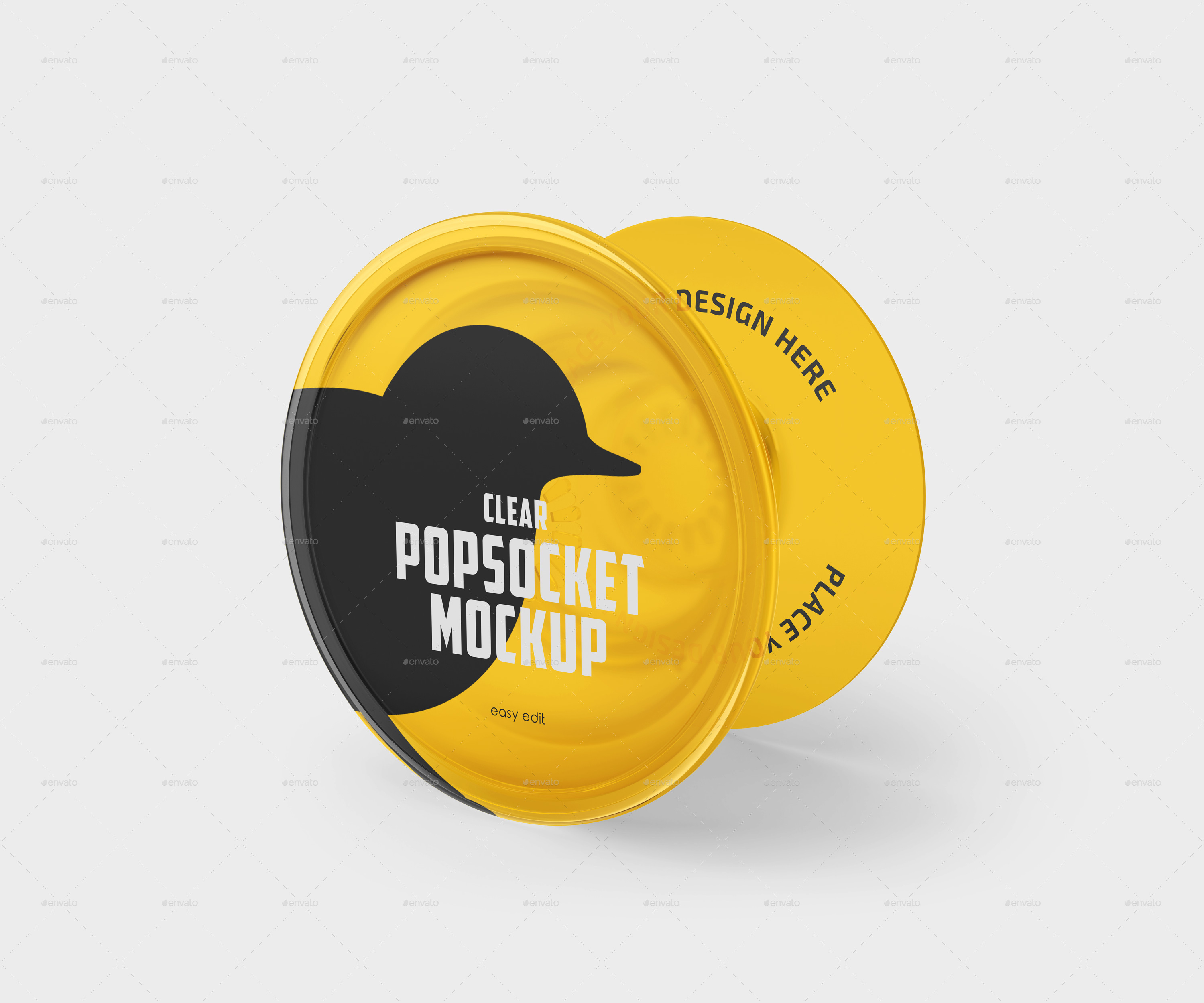 Clear PopSocket Mockup Set, Graphics | GraphicRiver