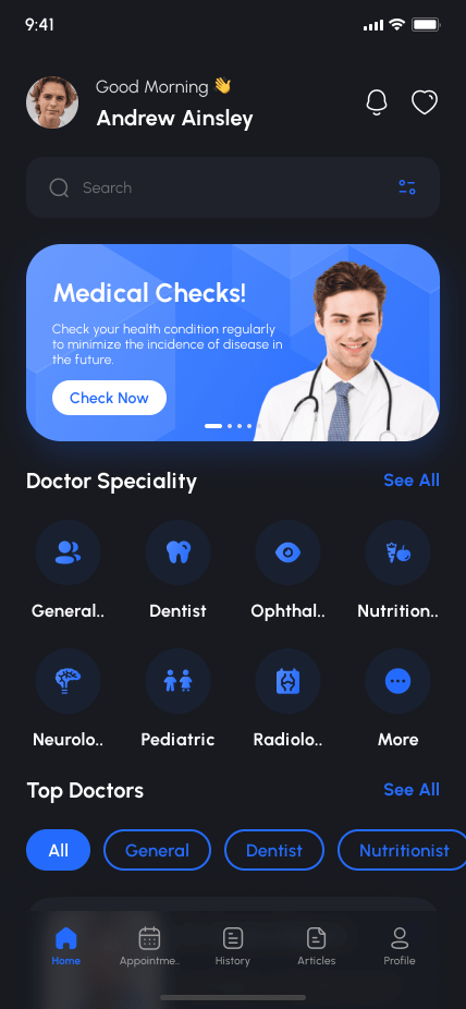 Medica Pro - Doctor Appointment Booking & Consultation React Native CLI App Ui Kit by lalaWeb